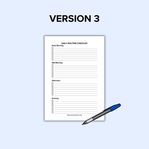 Daily Routine Planner Printable Templates | Morning Routine Checklist ...