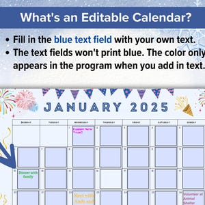 Editable Cute January 2025 New Year Calendar Printable | Winter Theme ...