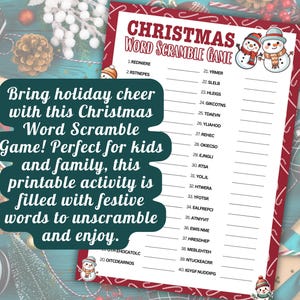 Christmas Word Scramble Game Printable | Christmas Kids Activity Game ...