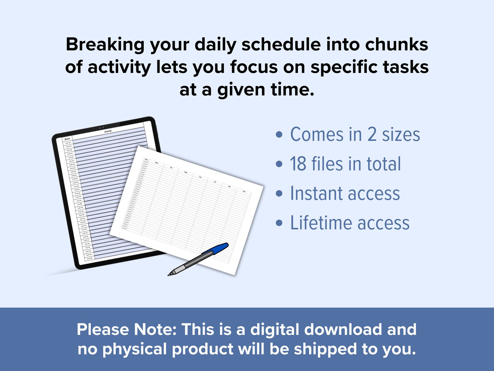 Time Blocking Planner Printable Templates | Daily or Weekly Options ...