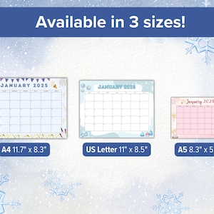 Editable Cute January 2025 New Year Calendar Printable | Winter Theme ...