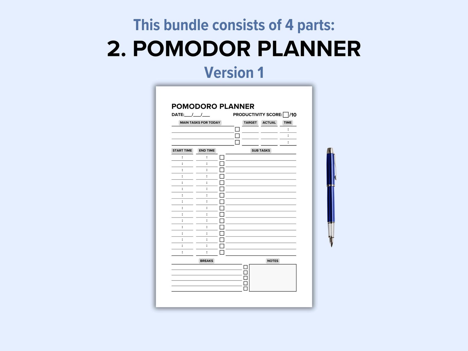 Pomodoro Technique Printable Tracker Bundle - Etsy