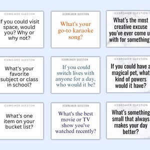 132 Icebreakers and Conversation Starters for Teenagers Printable ...