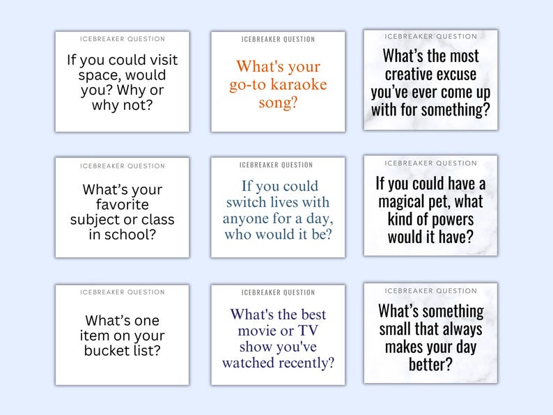 132 Icebreakers and Conversation Starters for Teenagers Printable ...