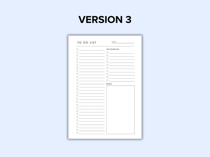 Minimalist To-do List Template Printable | Simple Daily Task List ...