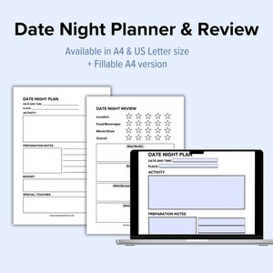 26 Date Night Ideas and Kits Printable Worksheets | Couple Activity ...