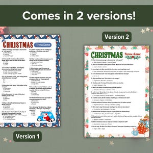Christmas Trivia Game Printable With Questions and Answers | Holiday ...
