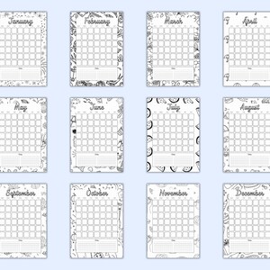 12 Month Journal Printable Calendar | A5, US Letter, A4 | Instant ...