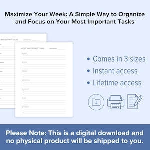 Most Important Tasks (mits) Printable Tracker | Priority to Do List ...