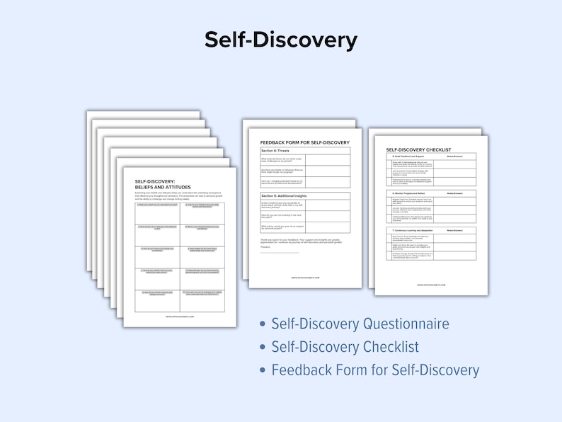 19 Self-reflection Printable Worksheets Bundle for Personal Growth ...