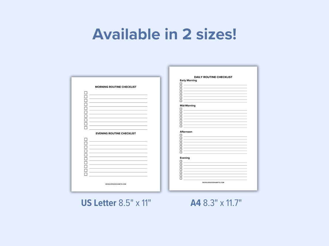 Daily Routine Planner Printable Templates | Morning Routine Checklist ...