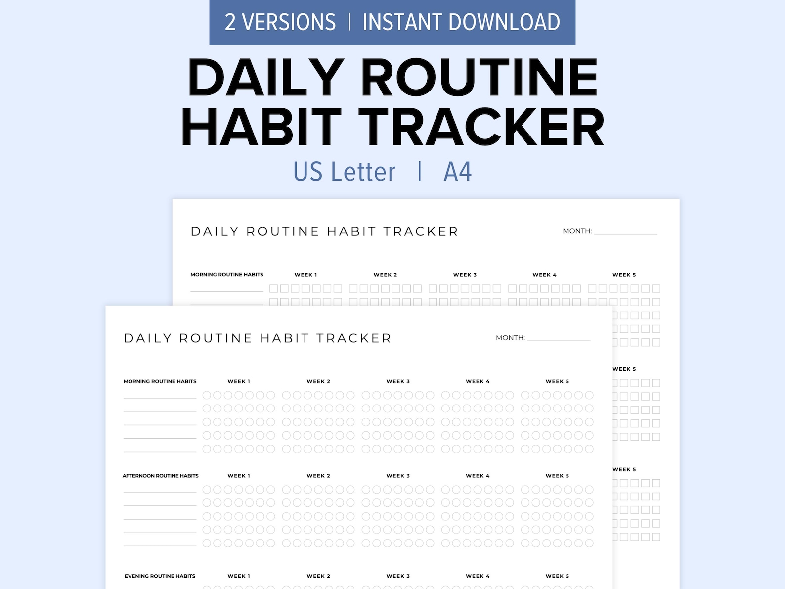 Daily Routine Habit Tracker Printable | Morning and Evening Routines ...