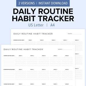 Daily Routine Habit Tracker Printable | Morning and Evening Routines ...