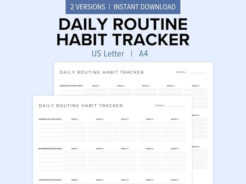 Daily Routine Habit Tracker Printable | Morning and Evening Routines ...