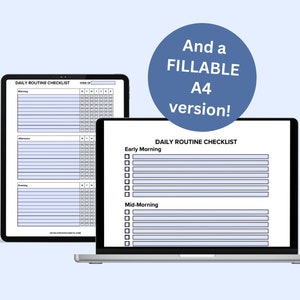 Daily Routine Planner Printable Templates | Morning Routine Checklist ...