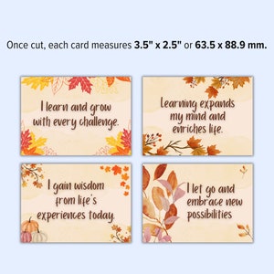 72 Fall Affirmation Cards for Gratitude | Printable Fall and Autumn ...
