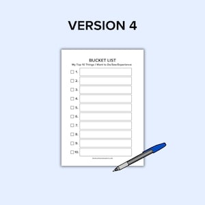 4 Bucket List Planner Printable Worksheets and Templates Bundle - Etsy