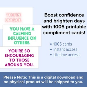 201 Compliment and Kindness Cards Printable | Words of Encouragement ...