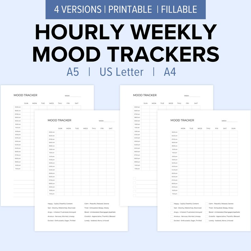 Weekly Mood Tracker - Etsy