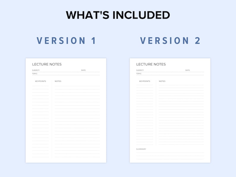 Minimalist Lecture Note Taking Template | Note Taking Pages | Review ...