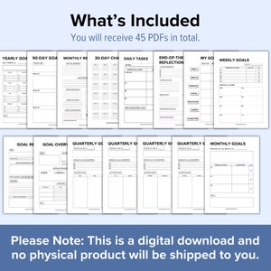 2025 Goal Setting Planner Printable Worksheets Bundle | Yearly Goal ...