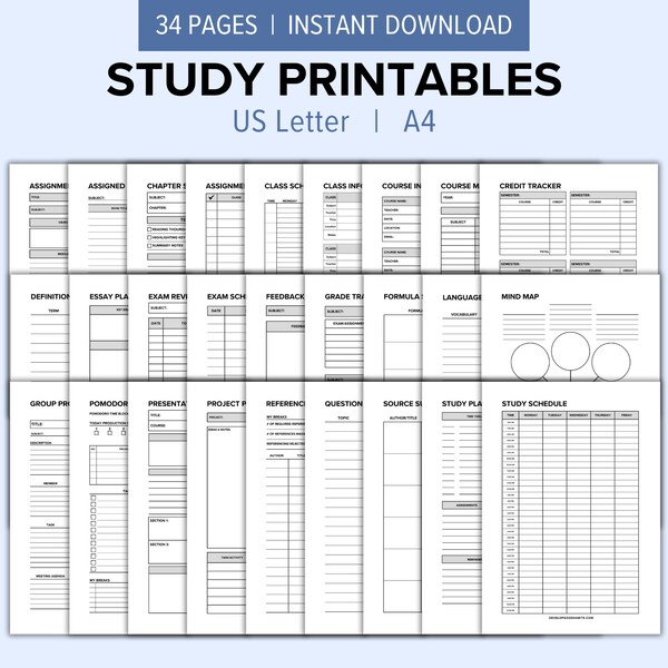 Study Planner - Etsy