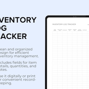 Inventory Tracker and Management Sheet Printable | Editable Inventory ...