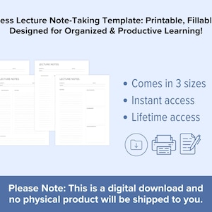 Minimalist Lecture Note Taking Template | Note Taking Pages | Review ...