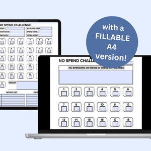 No Spend Challenge Tracker Printables | 31 Day Savings Challenge ...