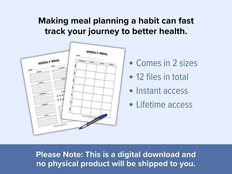 Meal Planning Printable Templates Bundle: Daily, Weekly, and Monthly ...