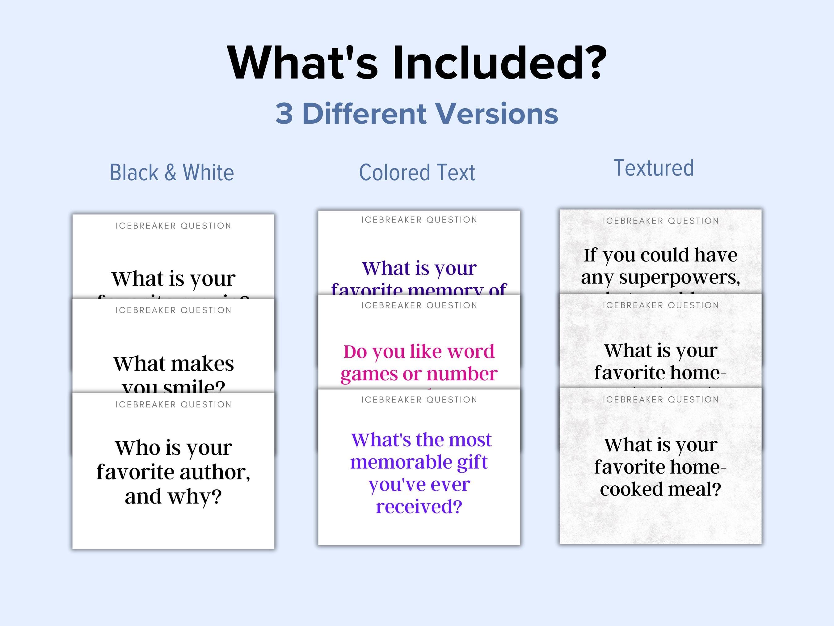 132 Icebreakers Questions and Conversation Starters | Get to Know Your ...