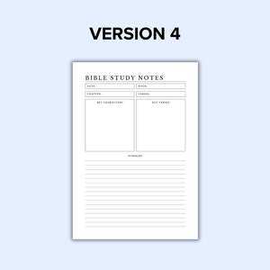 Bible Study Templates Printable | Scripture Study Guide Prayer Journal ...