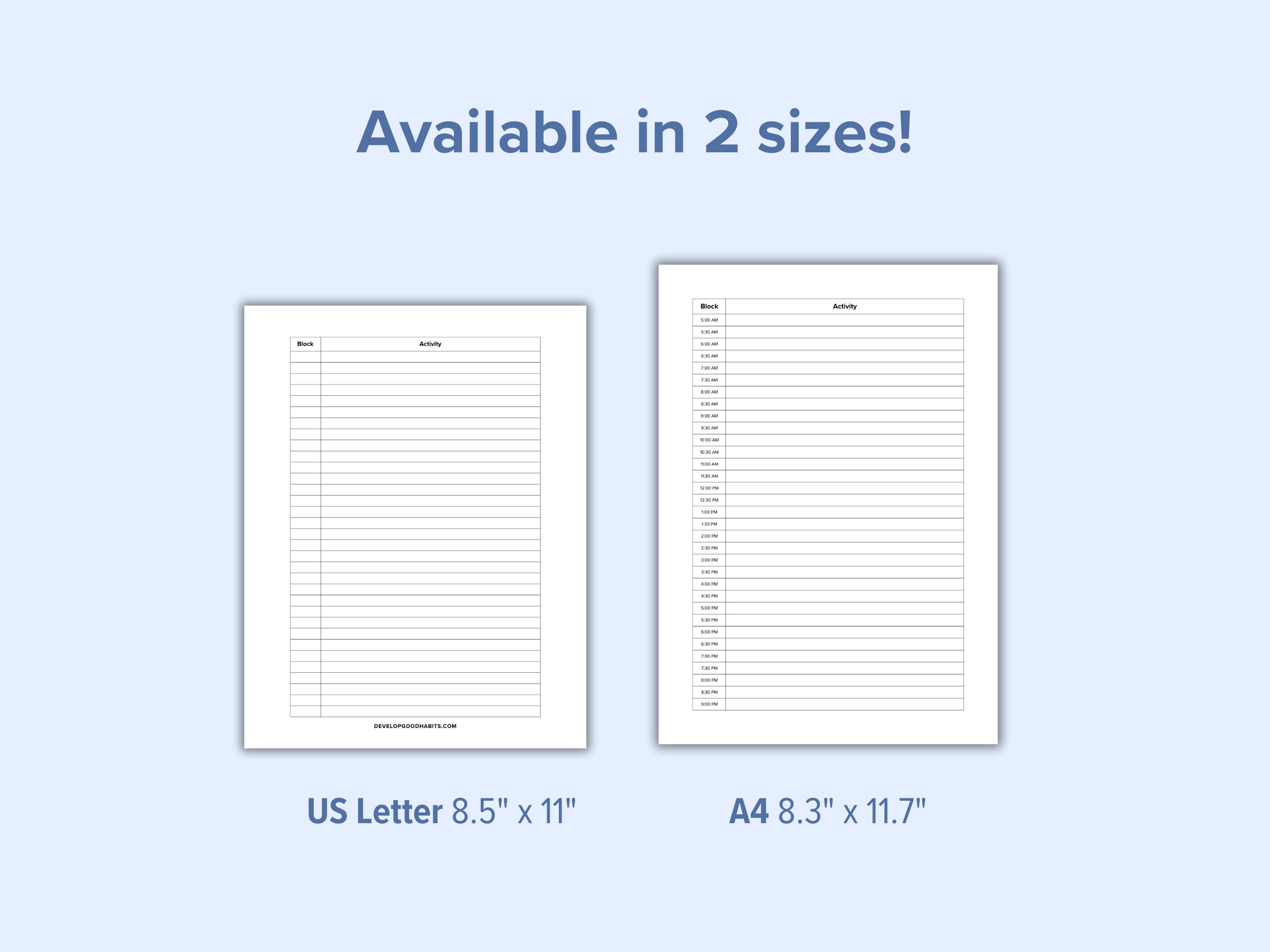Time Blocking Planner Printable Templates | Daily or Weekly Options ...