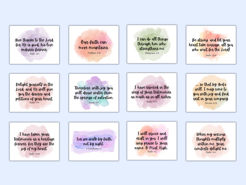 108 Bible Verse Cards Printable | Inspirational Scripture Cards ...