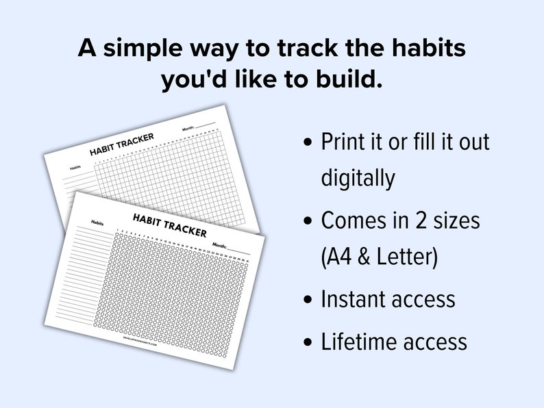 Monthly Habit Tracker Printable | 30 Day Habit and Goal Tracker PDF ...
