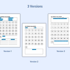 No Spend Challenge Tracker Printables | 31 Day Savings Challenge ...