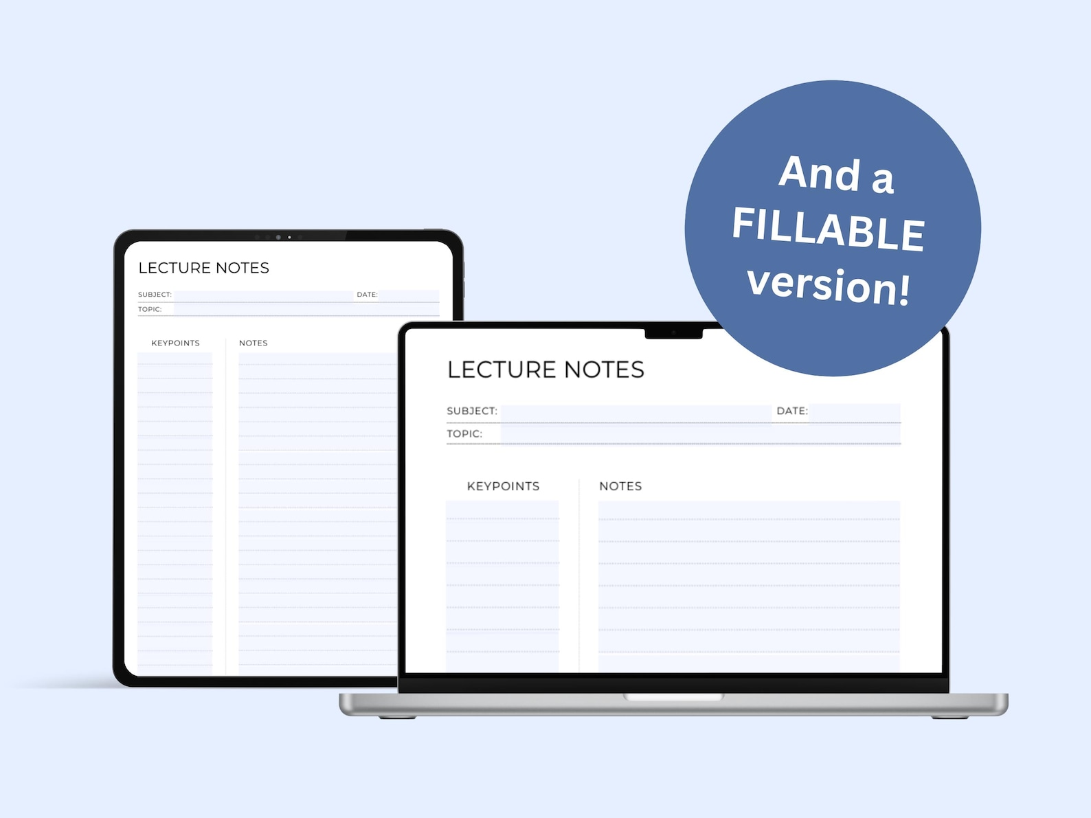 Minimalist Lecture Note Taking Template | Note Taking Pages | Review ...