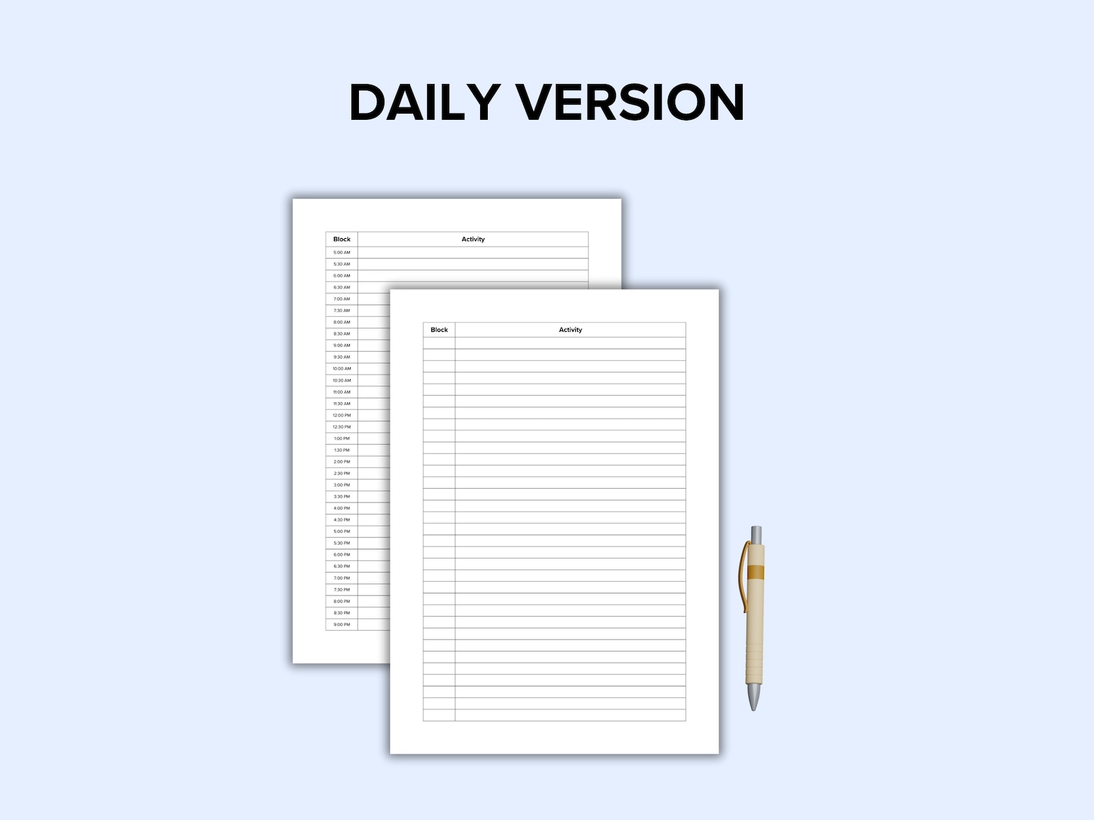 Time Blocking Planner Printable Templates | Daily or Weekly Options ...