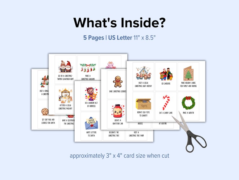 30 Printable Advent Activity Cards for Kids | Christmas Cards for Kids ...