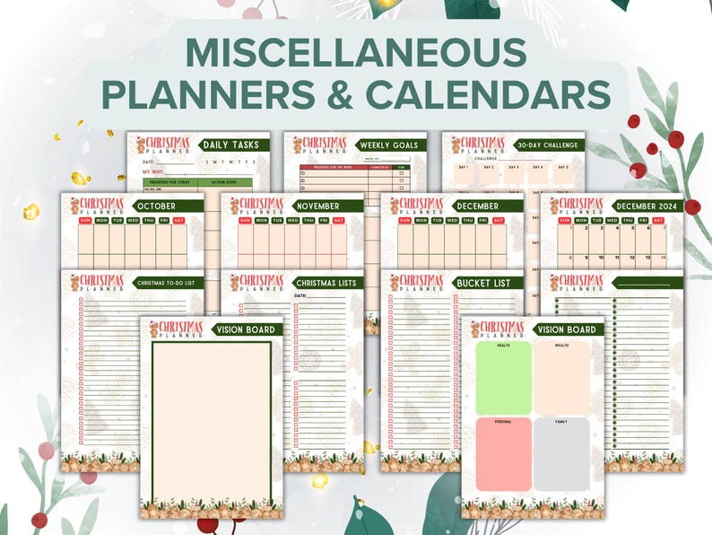 Christmas Planner Bundle With 60+ Printables | A4, A5, US Letter, Half ...