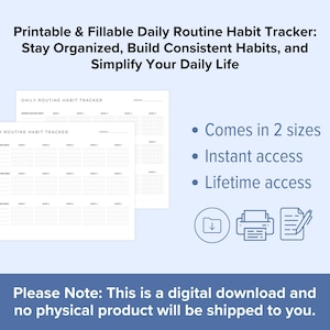 Daily Routine Habit Tracker Printable Morning and Evening Routines ...