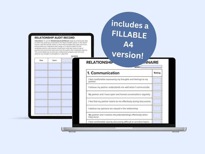18 Relationship Check in Audit Tracker Questionnaire | Couples Check in ...