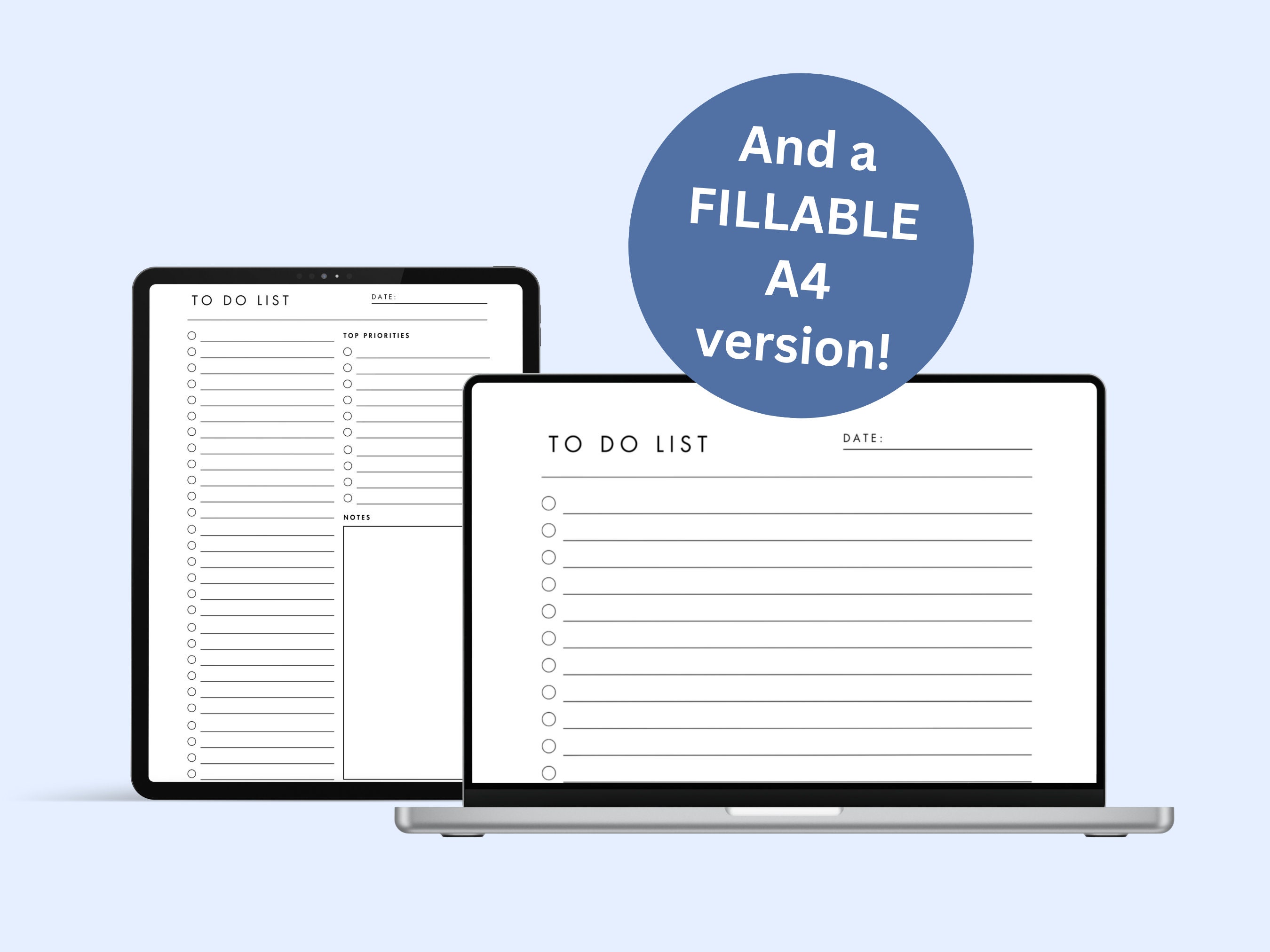 Minimalist To-do List Template Printable | Simple Daily Task List ...