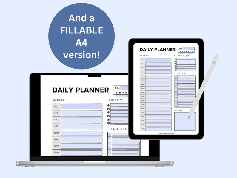 Daily Planner Printable Worksheets & Templates Bundle | Daily Routine ...