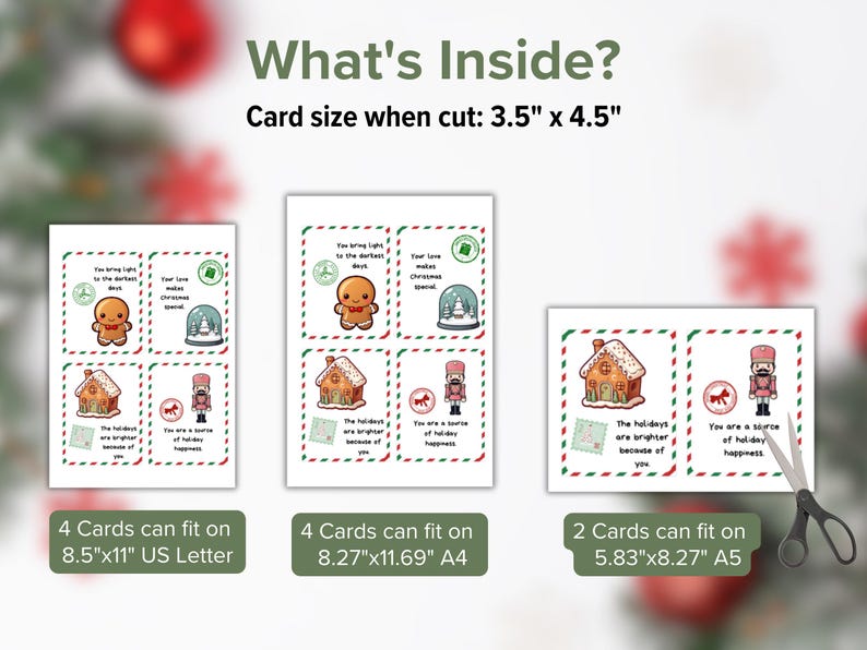 32 Christmas Positive Affirmations Cards Cute Christmas Cards Xmas Gift ...