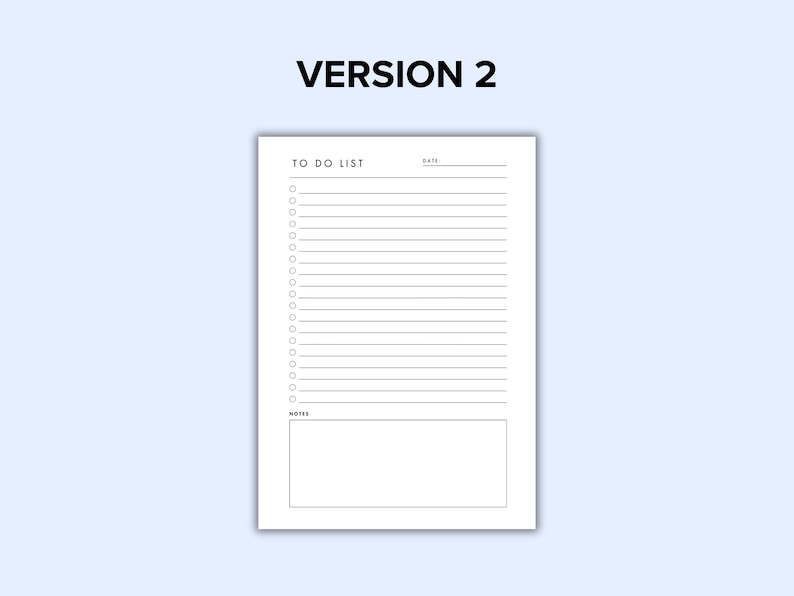 Minimalist To-do List Template Printable | Simple Daily Task List ...