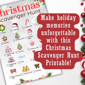 Christmas Scavenger Hunt Printable for Kids | A4, A5, US Letter - Etsy