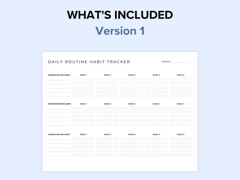 Daily Routine Habit Tracker Printable Morning and Evening Routines ...