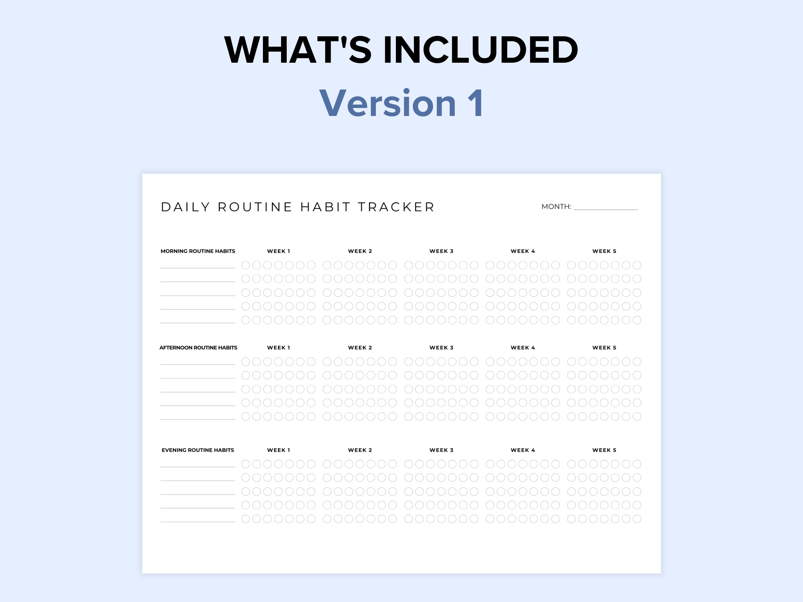 Daily Routine Habit Tracker Printable Morning and Evening Routines ...
