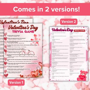 Valentine's Day Trivia Game Printable | Party Games for Adults - Etsy